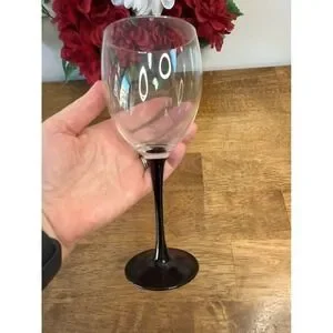 Luminarc | Dining | Vintage Luminarc France Black Stem Wine Glasses Bar ...
